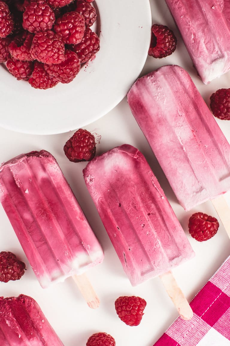 Homemade Raspberry Ripple Ice Cream Bars (Low Carb & Sugar-Free)