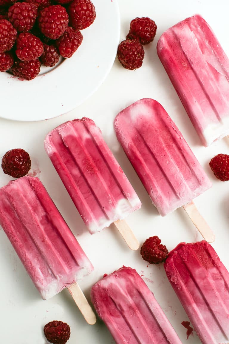Homemade Raspberry Ripple Ice Cream Bars (Low Carb & Sugar-Free)