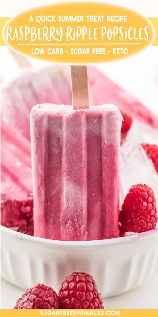 Homemade Raspberry Ripple Ice Cream Bars (Low Carb & Sugar-Free)