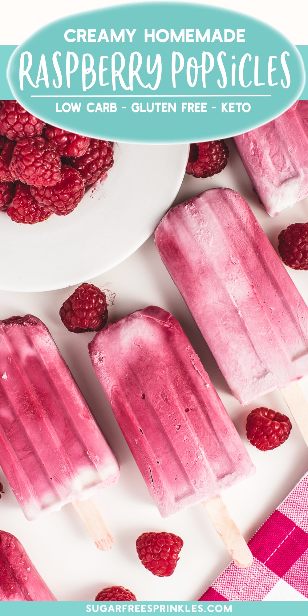 Homemade Raspberry Ripple Ice Cream Bars (Low Carb & Sugar-Free)