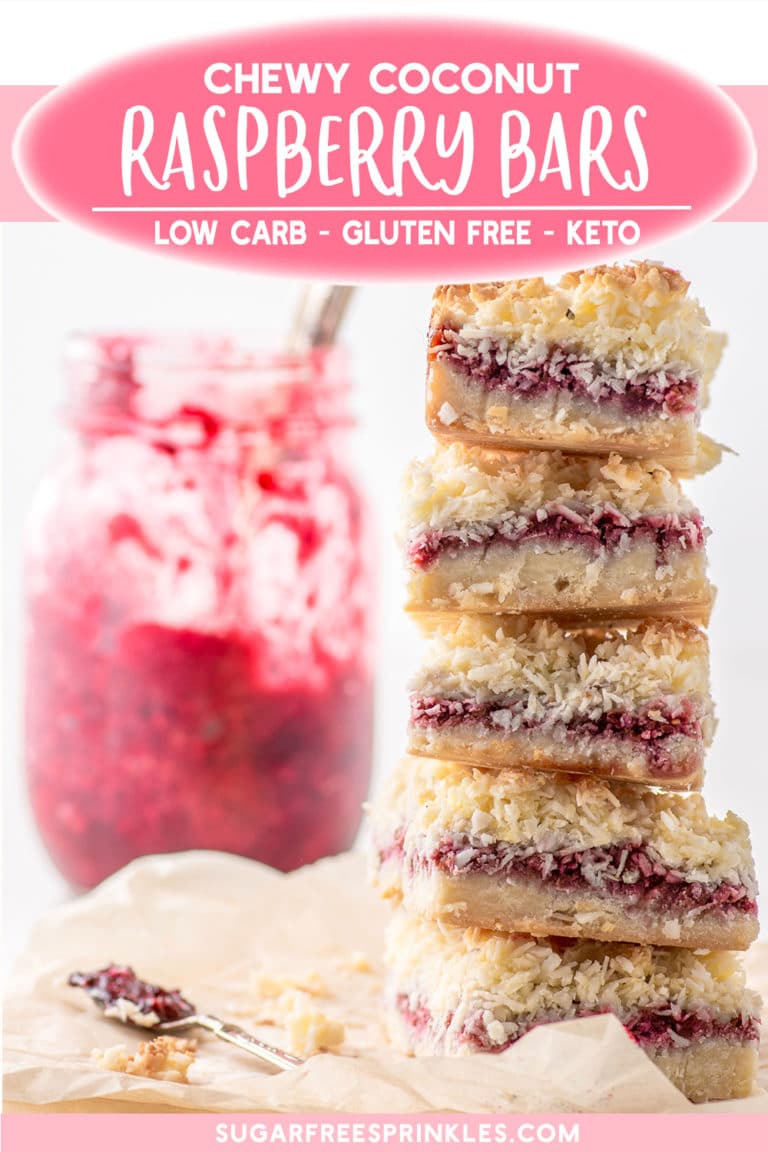 Gluten Free Raspberry Coconut Slice Bars (Low Carb and Keto Friendly!)