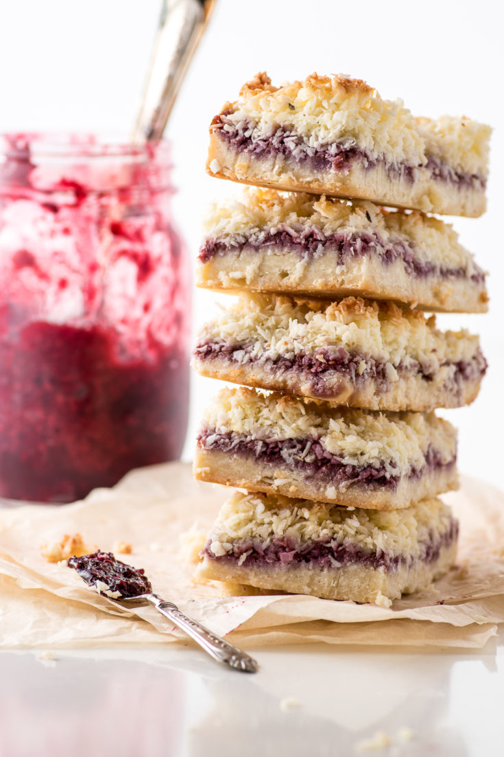 Gluten Free Raspberry Coconut Slice Bars (Low Carb and Keto Friendly!)