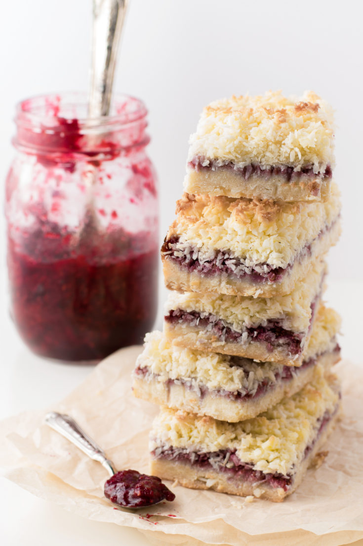 Gluten Free Raspberry Coconut Slice Bars (Low Carb and Keto Friendly!)